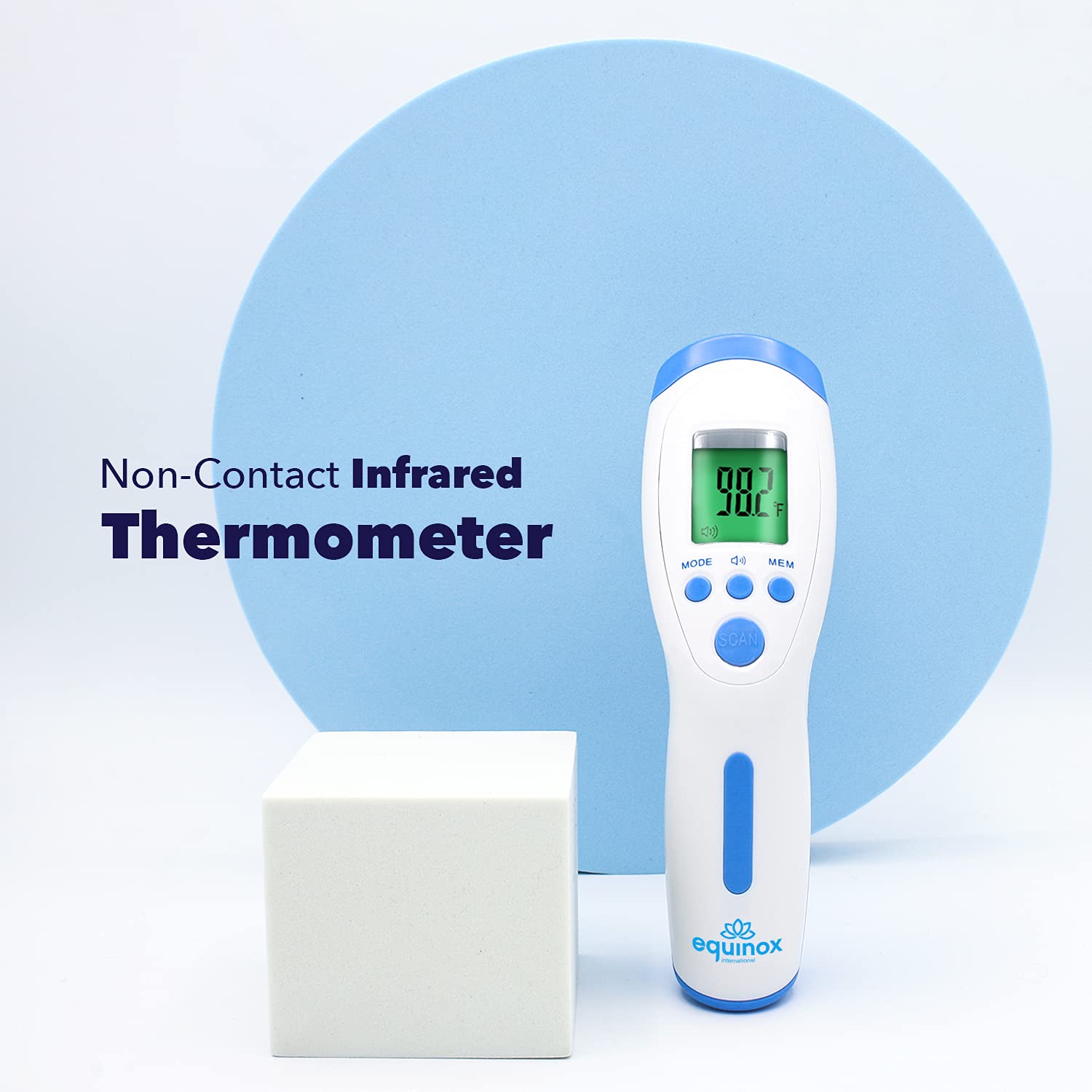 Equinox International, Digital Forehead Thermometer - Thermometer for Adults - No Touch Thermometer (Non Contact) - Body/Surface/Room Temperature Scanner � LCD Display Ideal for Whole Family & Babies