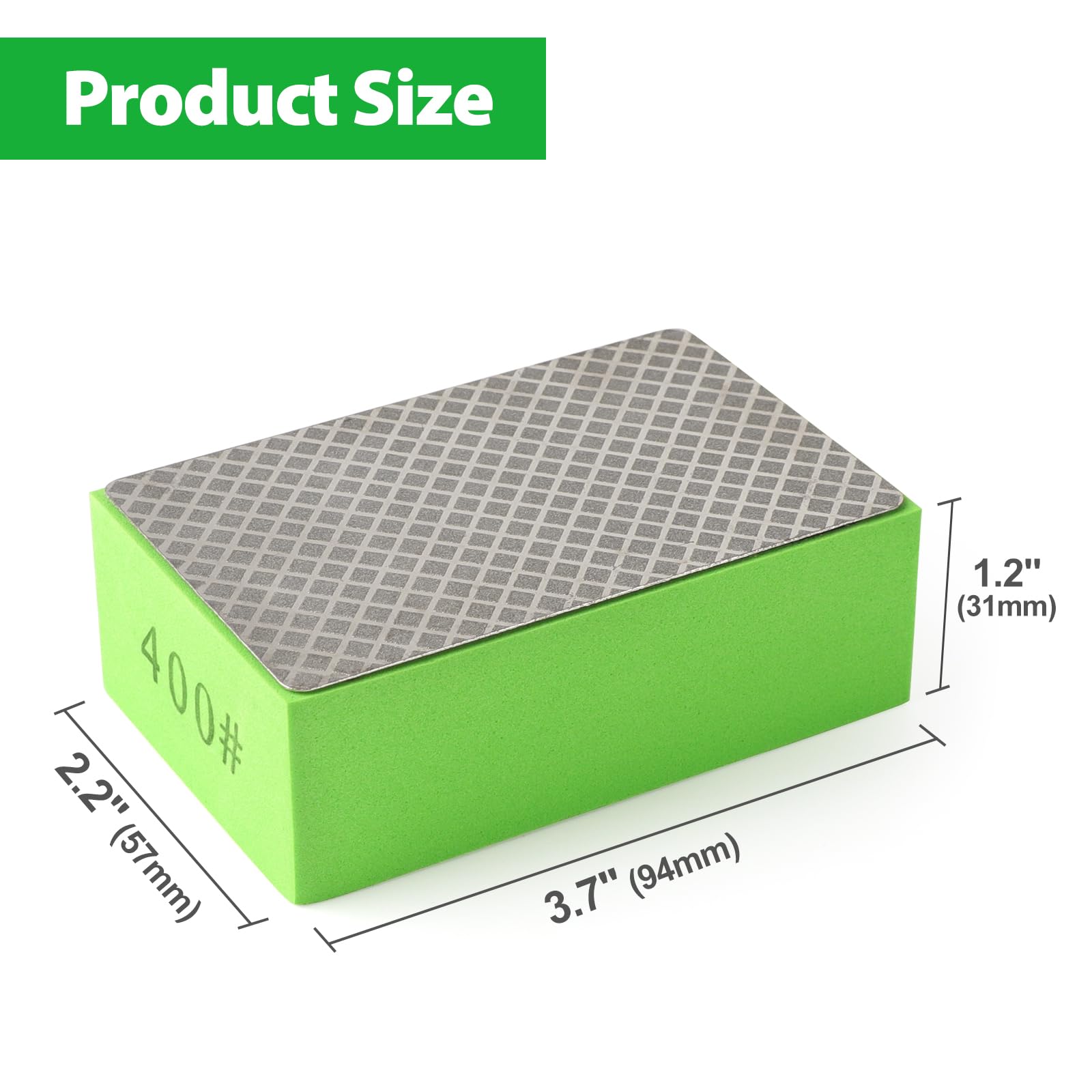 Diamond Hand Polishing Pads, 5PCS Diamond Sanding Pads 60/120/240/400/1000 Grit Sanding Block Foam Backing for Tile Glass Stone Marble Granite Ceramics Metal Wet&Dry