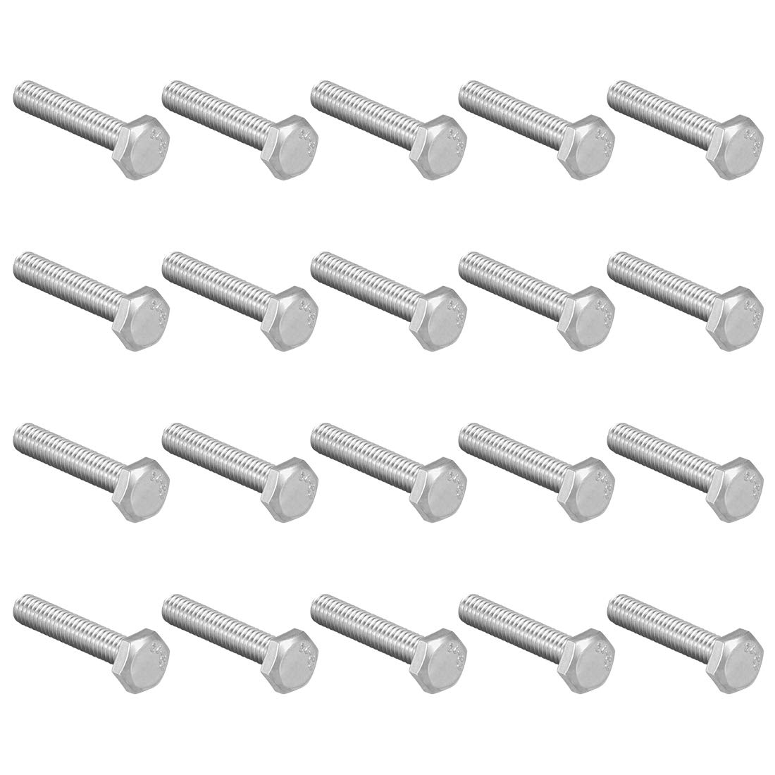 uxcell M4x20mm Hex Bolts 304 Stainless Steel Hexagon Screw Bolt 20pcs