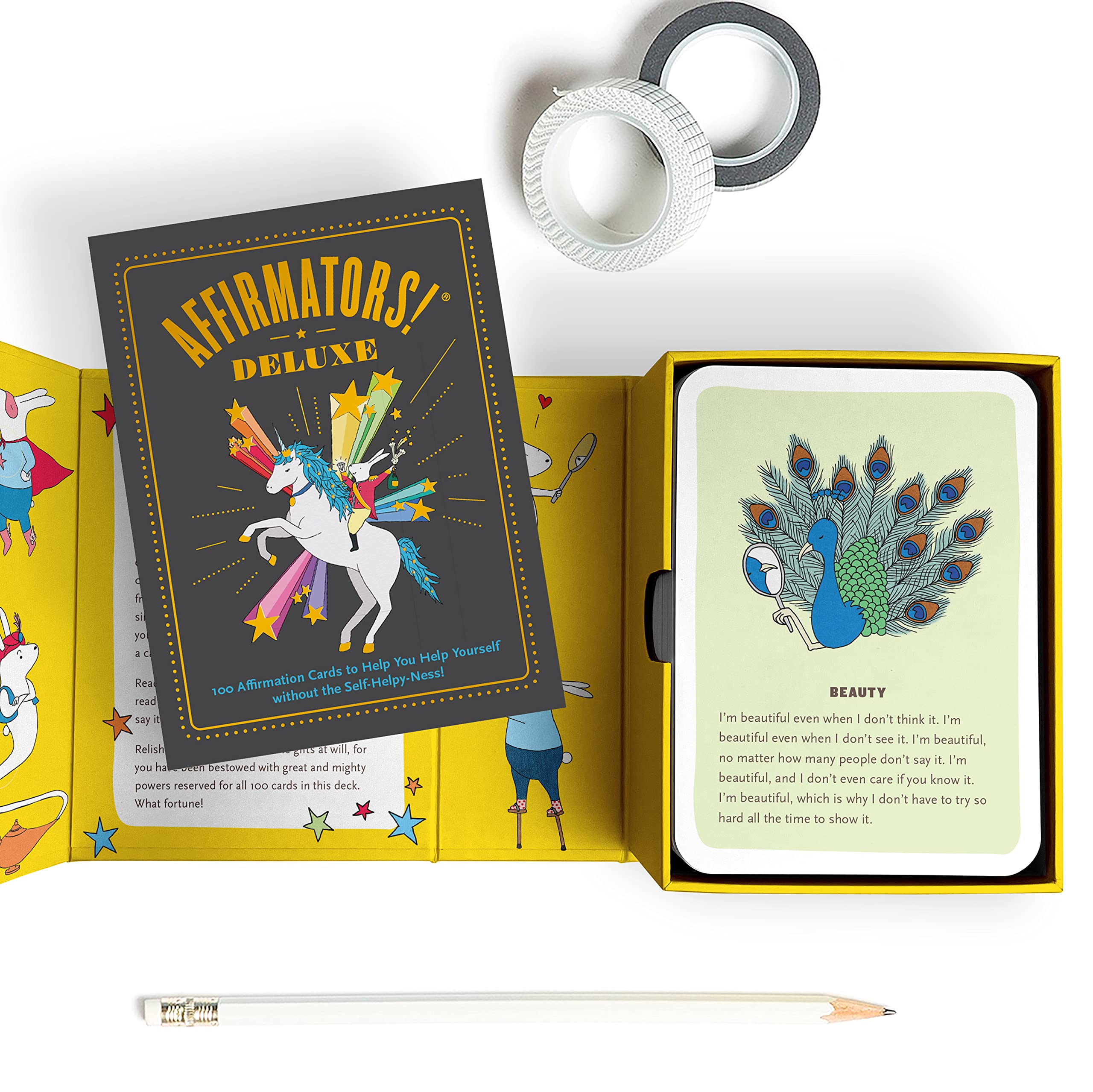 Knock Knock Affirmators! Deluxe Deck: 100 Affirmation Cards Deck - Affirmation Cards to Help You Help Yourself Without The Self-Helpy-Ness