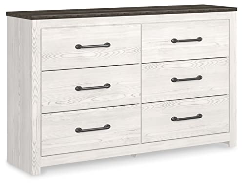 Signature Design by Ashley Gerridan Coastal 6 Drawer Dresser, Two Tone White