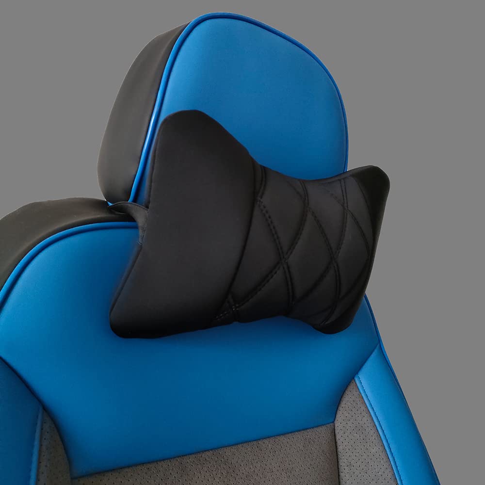AAGIIILEEYO Car Seat Headrest Neck Rest Cushion,2 Pieces Black Help Relieve Neck Pain Pillow for Driver or Front Passenger,Polyamiden Fibre Cushion
