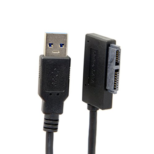 cablecc USB 3.0 to 7+6 13pin Slimline Sata Adapter Cable for Laptop Cd DVD ROM Optical Drive