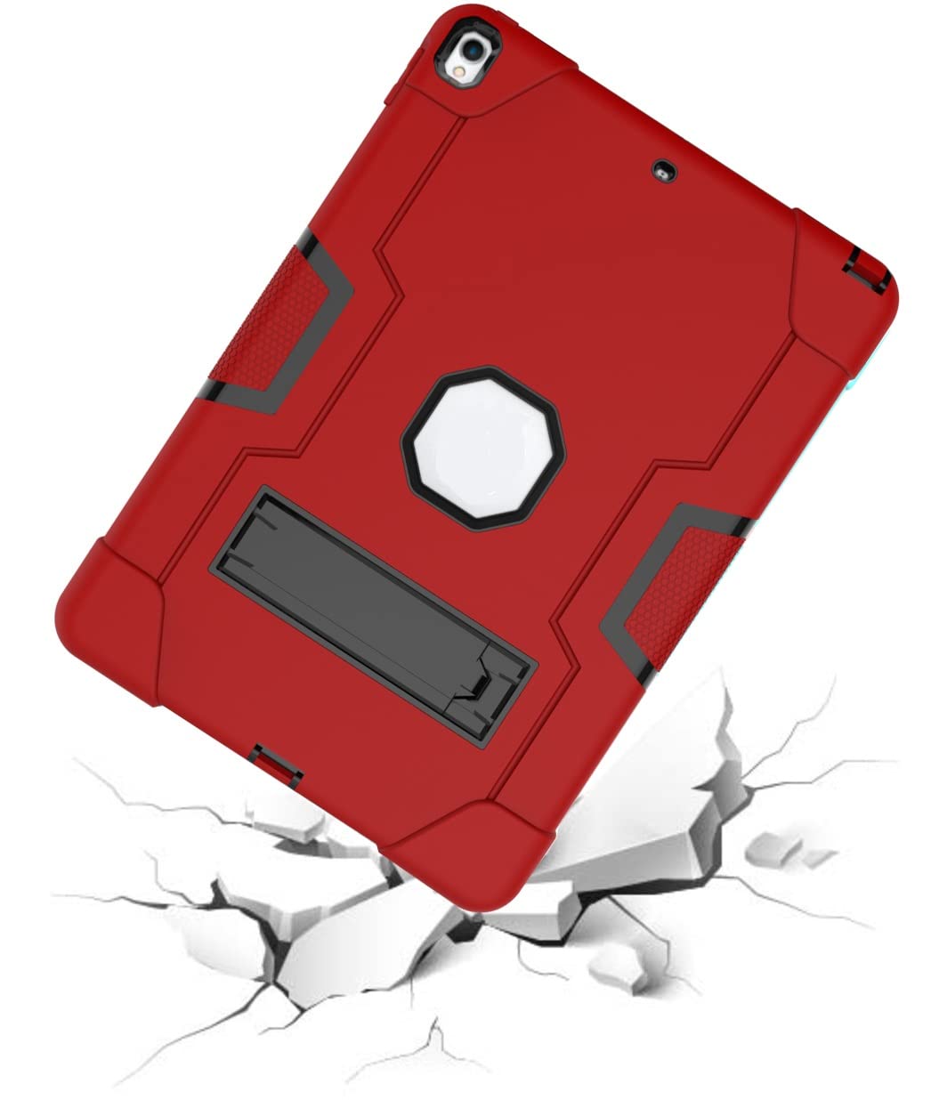 Jaorty Case for iPad Air 3 10.5" 2019,for iPad Pro 10.5 inch 2017 Case,3 in 1 Hybrid [Soft&Hard] Heavy Duty Rugged Stand Shockproof Anti-Slip Anti-Scratch Full-Body Protective Case,Red/Black