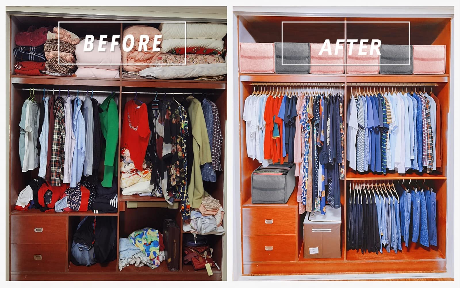 DOB SECHS Large 9 Grids Wardrobe Clothes Organizer, Upgraded Organizer for Folded Clothes, for Jeans, Underwear, Tight pants, Scarves, Sweater, T-Shirts, Dresses(Grey)