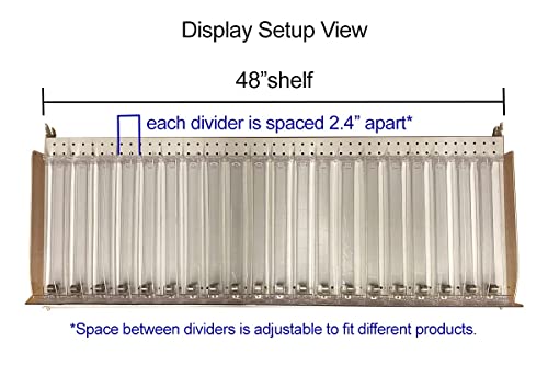 Pack of 20 Shelf Pusher Spring Loaded Organizer, Product Display Tray, 6 Different Tensions, Retail Shelving Pusher, Glider Self Pushing Bar, Convenience Store Display Clear Medium Duty 7N