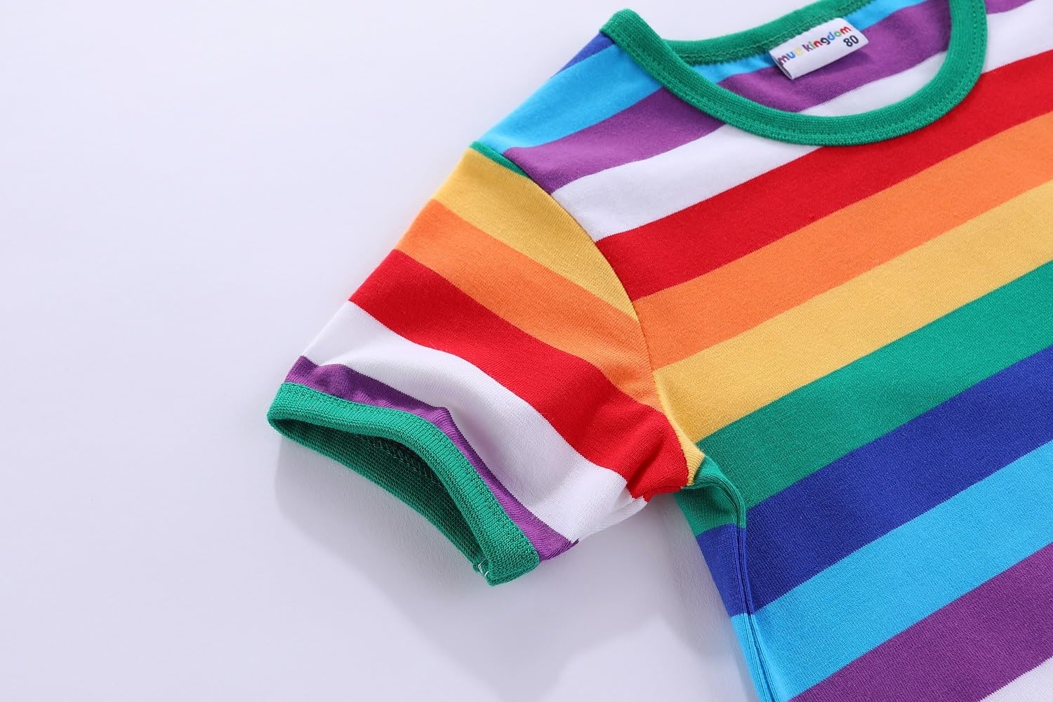 Mud Kingdom Toddler Boys T-Shirts Short Sleeve Rainbow Stripe 24 Months