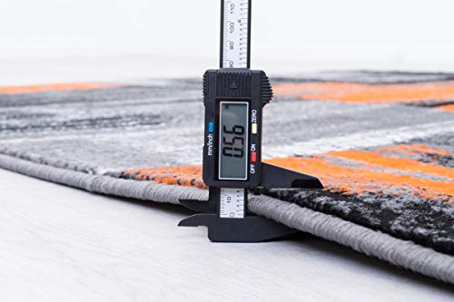 Handcraft Rugs-Orange/Gray/Silver/Black/Abstract Contemporary Modern Brush Design Mixed Colors Area Rug