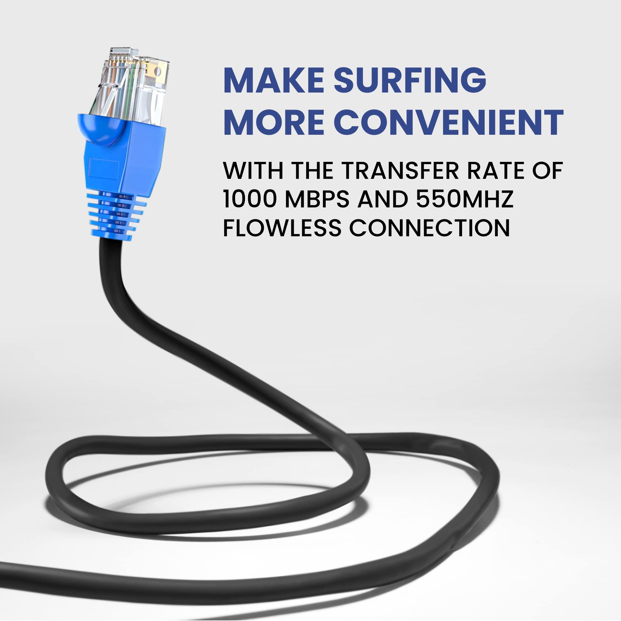 Aurum Cables Cat6 Ethernet Cable for Gaming 250 ft RJ45 550 Mhz, Heavy Duty Waterproof Copper Indoor Outdoor Shielded LAN Cable Direct Burial Zero Lag Network Patch, Compatible with PC Router Modem TV