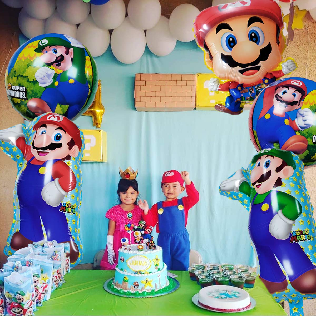 5PCS Mario Aluminum Foil Balloons Super Bros Theme Birthday Party Decoration Supplies