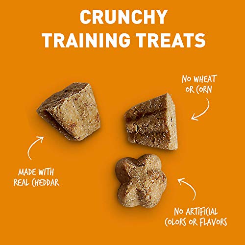 Cloud Star Tricky Trainers Crunchy Dog Training Treats 8 oz Pouch, Cheddar Flavor, Low Calorie Behavior Aid with 450 Treats