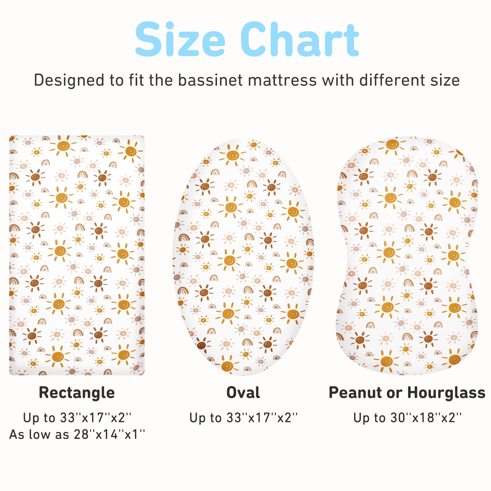 Babebay 2 Pack Bassinet Sheet and 2 Pack Changing Pad Cover Bundle