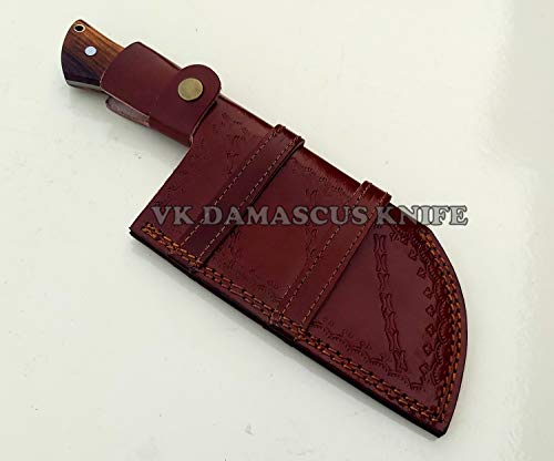 Handmade Damascus Cleaver Chopper Serbian chef knife kitchen knife fixed blade Knife 11.5 Inches with sheath VK5518