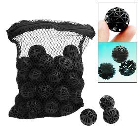 CNZ® 50pcs 1-inch Black Aquarium Fish Tank Filter Bio-Balls Filtration Media, 2-Pack …