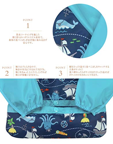 green sprouts Easy-wear Long Sleeve Bib | Waterproof Protection | Flipped Pocket, Soft Material, Easy Clean Smock