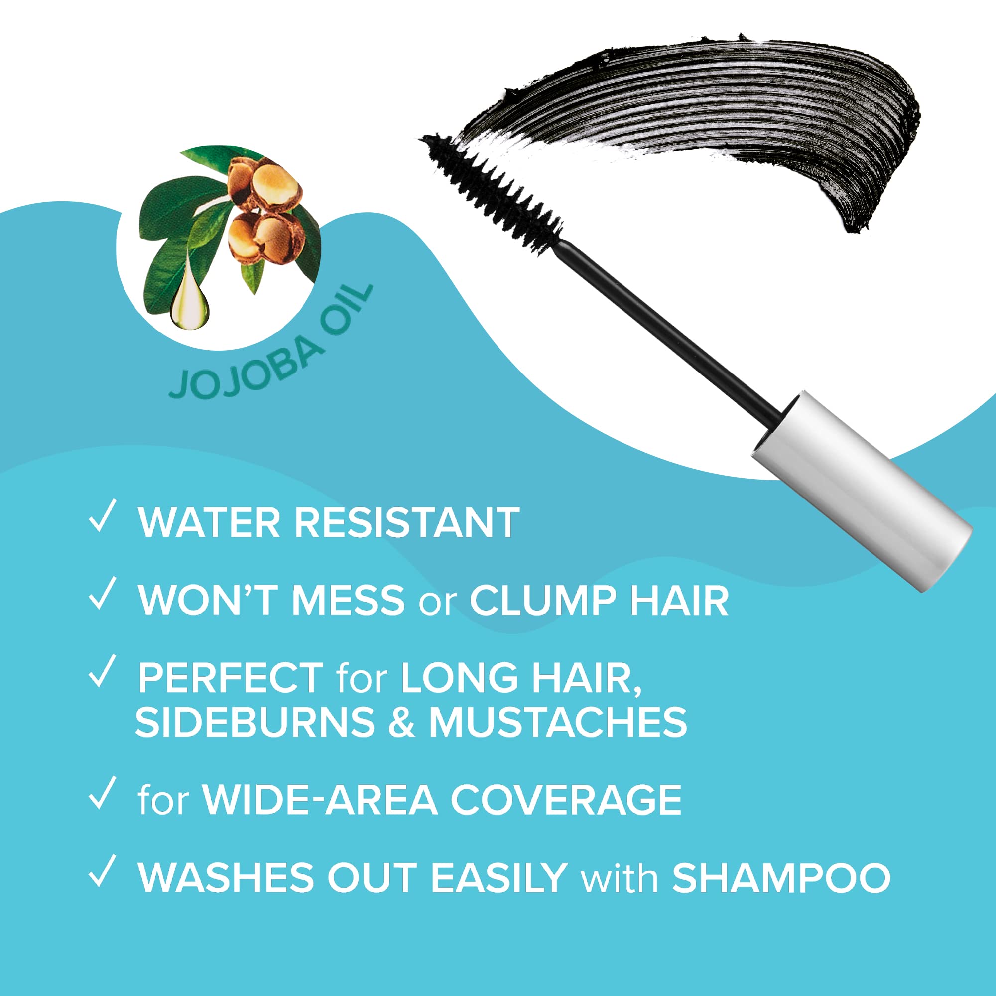 RED by Kiss Quick Cover Root Touch Up Mascara 2PCS Water-Resistant Temporary Gray Concealer Cover Up Brush for Hair and Beard (Natural Medium Brown)