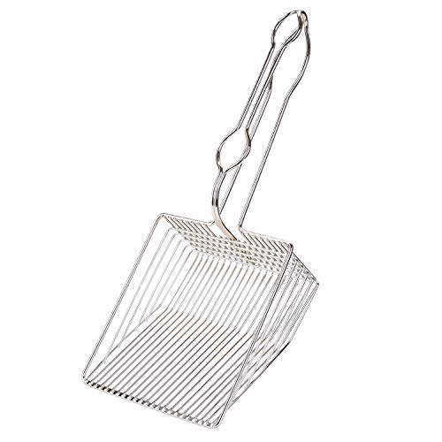 Ownpets Non-Stick Cat Litter Scoop with Foam Handle, Durable Coated Metal Litter Scooper with Deep Shovel, Carabiner & Comfy Foam Grip for Fast Sifting & Instant Cleaning