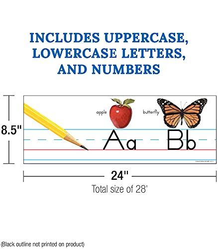 Carson Dellosa Alphabet and Number Line Bulletin Board Set—Alphabet Chart with Upper and Lowercase Letters, Numbers 0-10, Bulletin Board Decorations for Homeschool or Classroom Decor (11 pc)