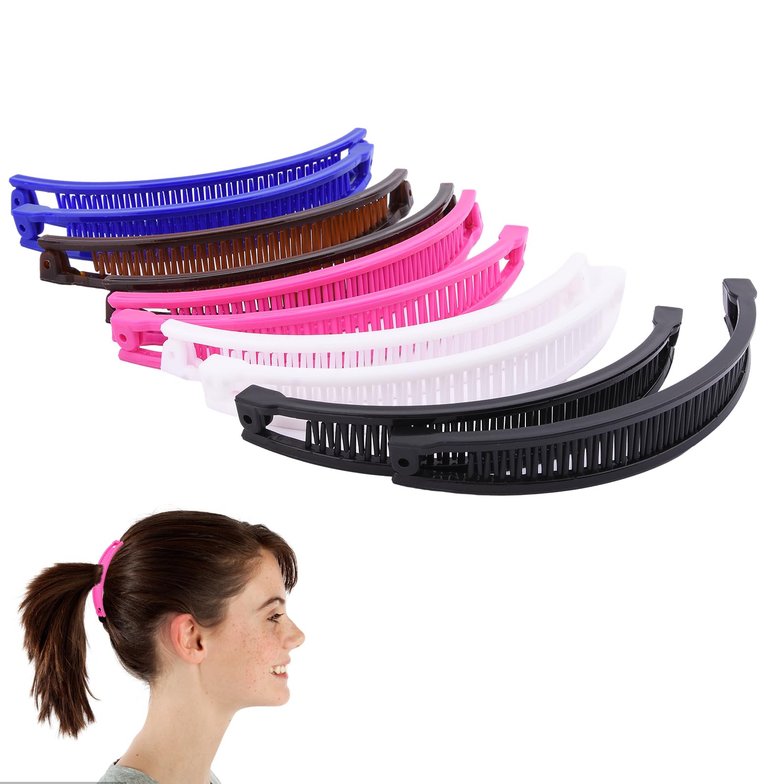 8 Pcs Banana Clips,Hair Clincher,Vintage Clincher Combs Tool,Ps Plastic Strong Reliable Durable Flexible Strong Hold DIY Ponytail Thin Fine Hair Styling for Women