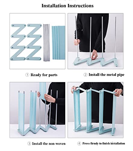 CARURLIFF 2 Packs Assemblable Small Shoe Racks Can Hold 8-12 Pairs Kids Shoe Rack Organizer for Entryway, Closet, Children's Bedroom (Blue & Pink - 4 Tier)