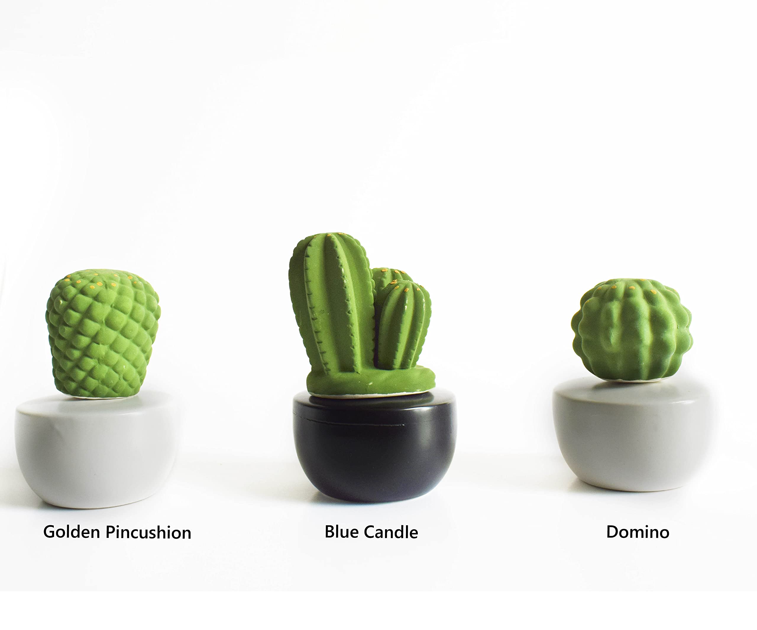 Auxo Gardens Cactus Ceramic Essential Oil Diffuser for Aromatherapy, for Birthday, housing Warming, Holidays, Cute Decoration for Desk and Rooms (Blue Candle)