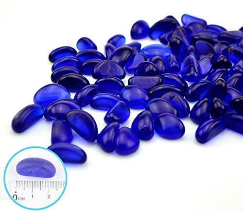 Gorgeous Aquarium Decorated with Aquarium Decorations Glass Beads Aquarium, 1LB Enough Decorative Gravel Rock Gravel Pebbles gem (Dark Blue)