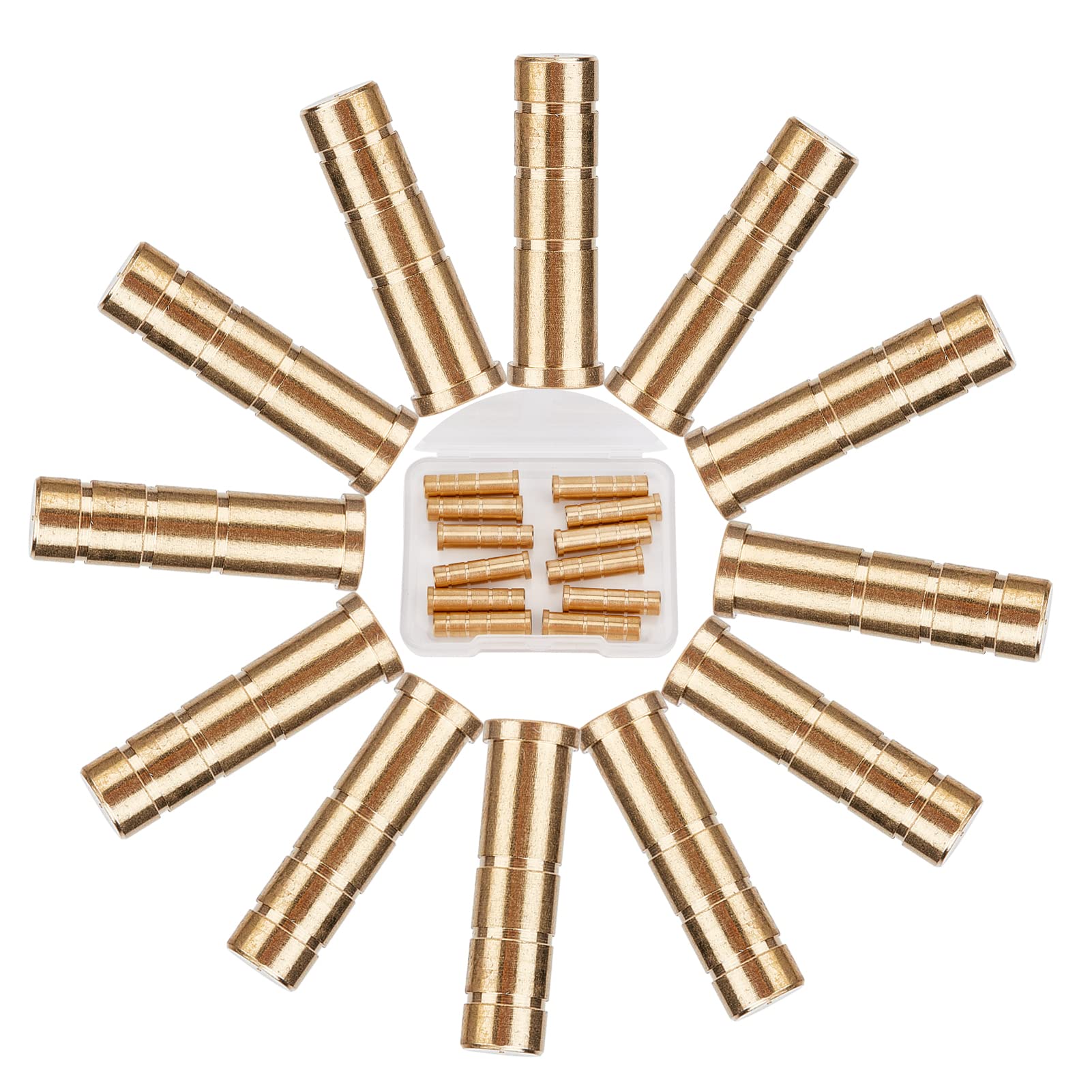 AMIJOUX 12 Pack Arrow Inserts, Archery Arrow Aluminum Inserts for ID 6.2mm Carbon Arrows, Aluminum Brass Inserts Arrow insents Shaft Crossbow Arrow Tips Inserts for Archery Accessories