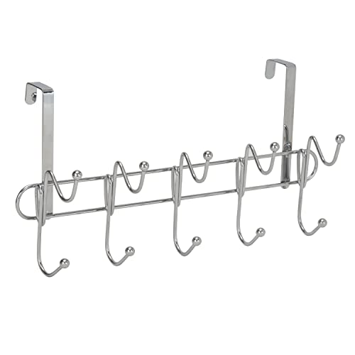 Simplify 10 Hanging Hook, Good for Towels, Jackets & Accessories, Fits Standard Doors, Chrome