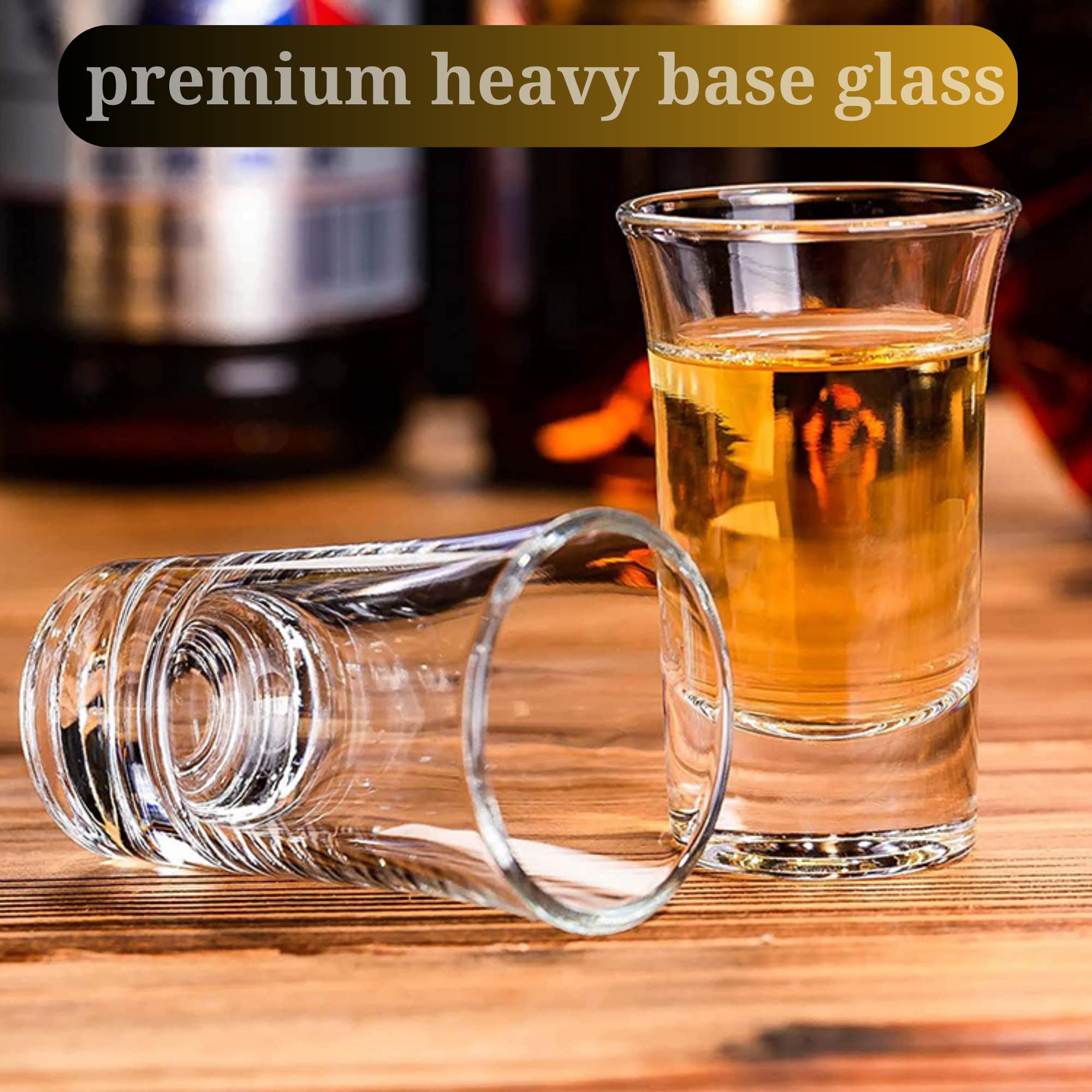 A&A Wonders 1.5 Oz Shot Glasses Set Of 8 With Heavy Base - Shot Glass Set, Weighted shotglass - For Vodka Tequila Shot Glasses Gift Box
