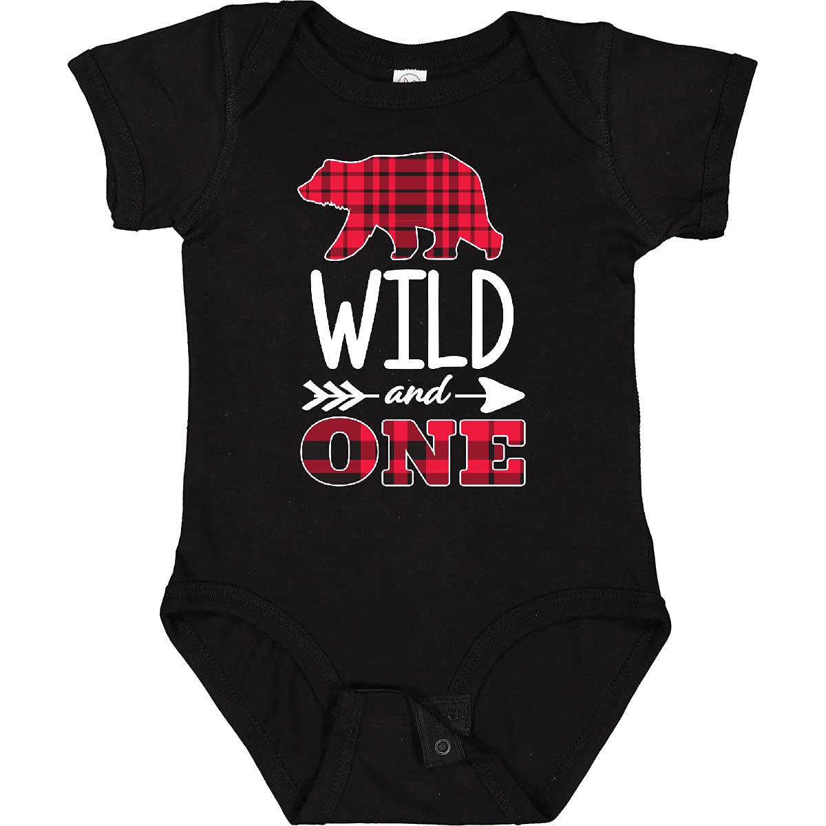 inktastic Plaid Bear Wild and 1 with Arrow Baby Bodysuit 18 Months 0040 Black 37a9d
