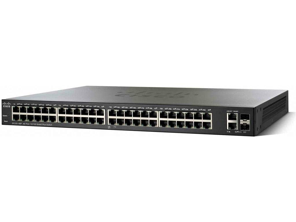 Cisco SF350-48P Managed Switch, 48 10/100 Ports, 382W PoE, 4 Gigabit Ethernet (GbE) Combo SFP, Limited Lifetime Protection (SF350-48P-K9-NA)