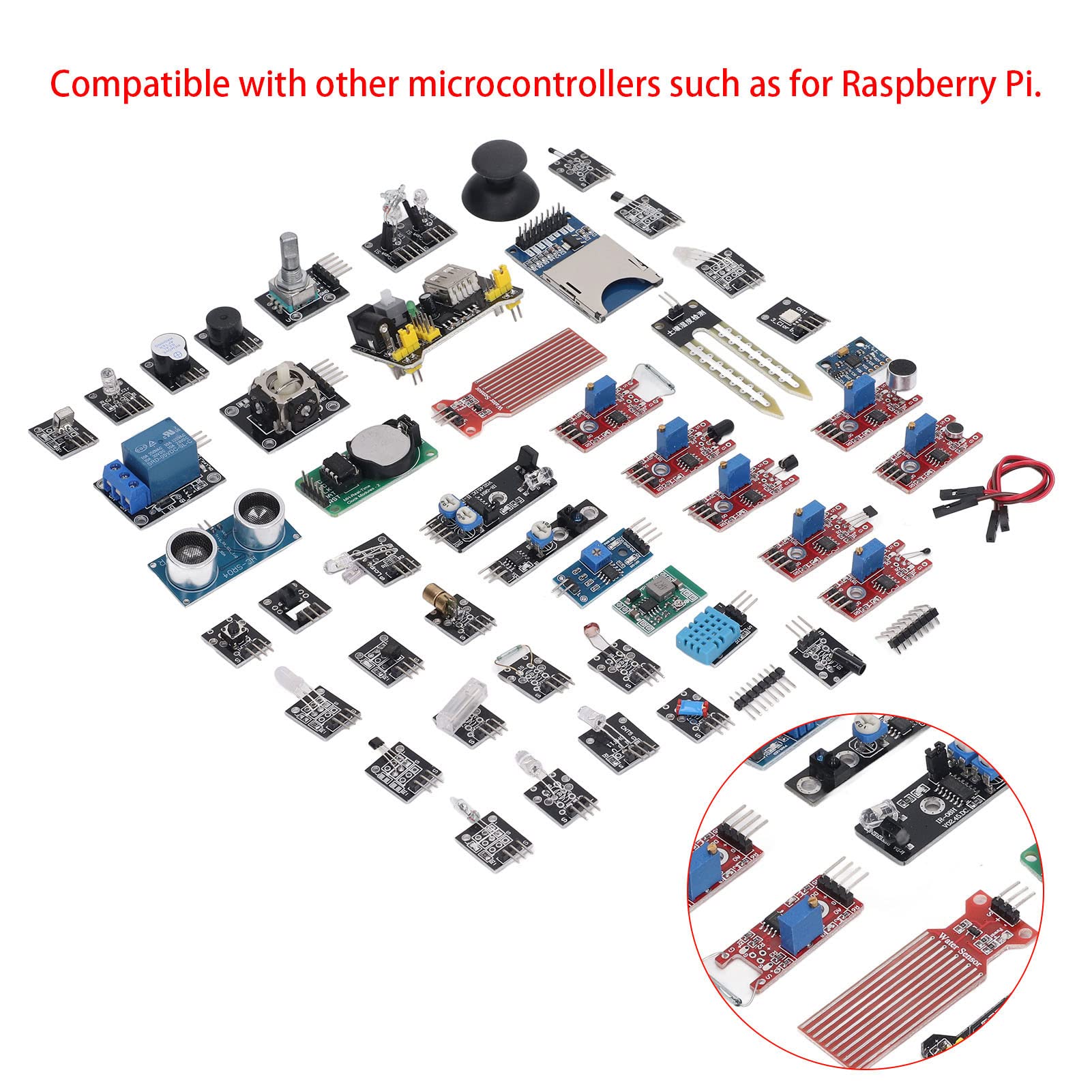 Acogedor 45Pcs Robot Car Kit for Raspberry Pi, Electronic DIY Robot Kit for Teens and Adults, RGB LED, Clock Temp Sensor Modules