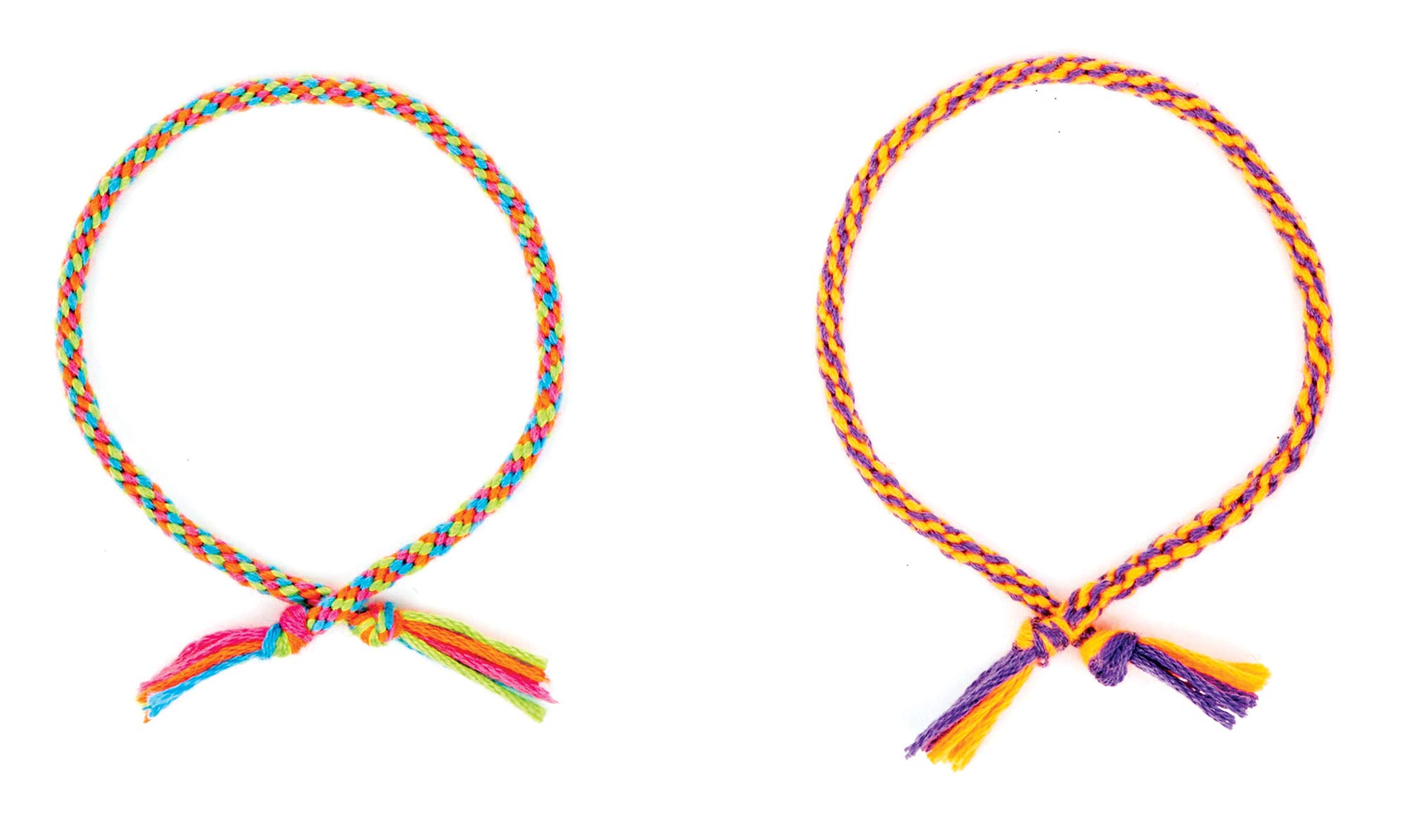 Baker Ross - AV207 Make Your Own Braided Friendship Bracelets - Creative Craft Kits for Kids to Design Make & Give as Gift (Pack of 4), 9.5cm, Assorted