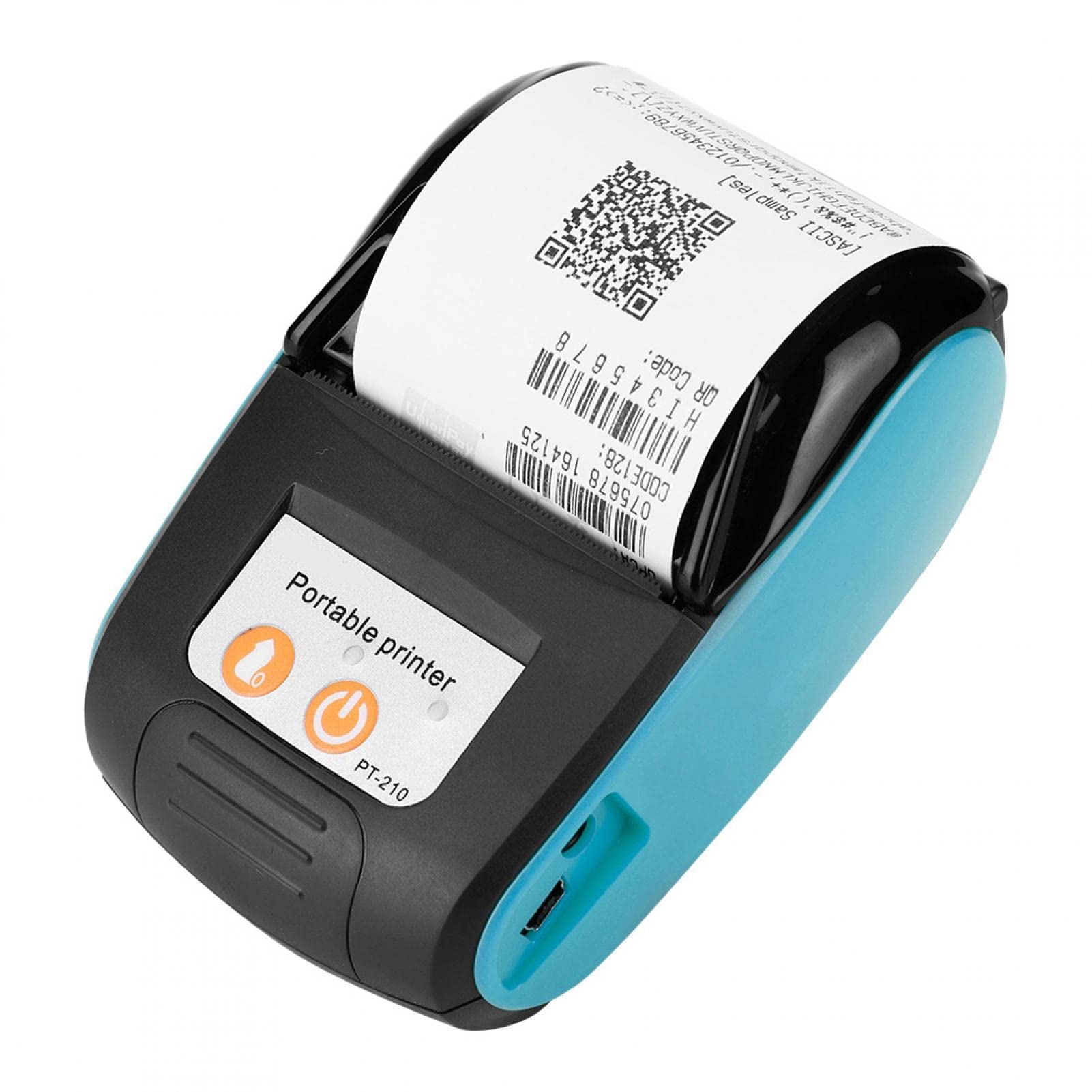 ciciglow 58MM Thermal Printer, USB Thermal Receipt Printer Mini Small Portable Label Printer with High Speed Printing Compatible Support Bluetooth 4.0(Blue)