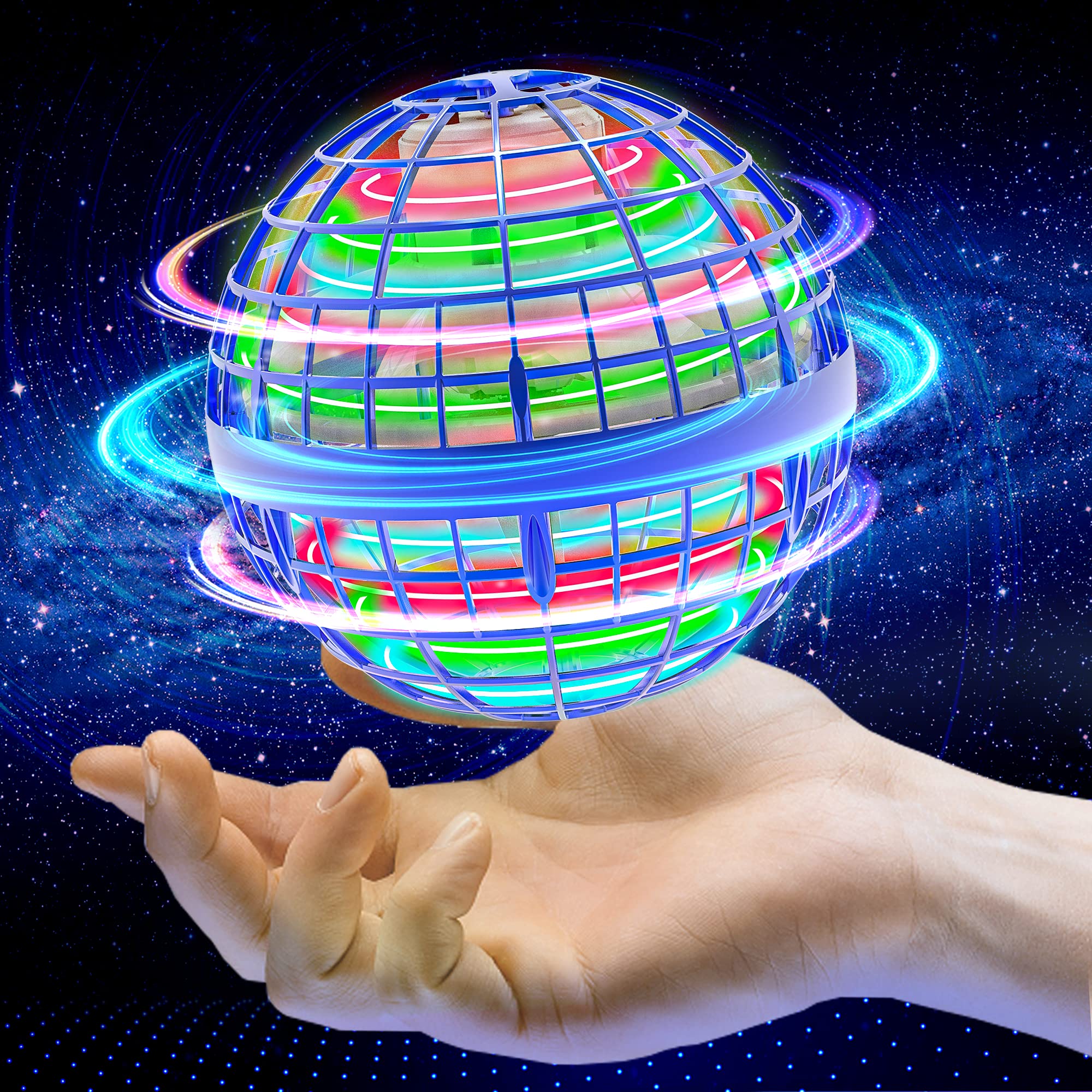 Flying Ball Toys Mini Drone Flying Ball 360 Rotating Magic Controller USB Rechargeable Built-in RGB Lights Magic Flying Toys,Great Surprise and Safe Gift for Kids Outdoor Indoor [2023 Upgraded]