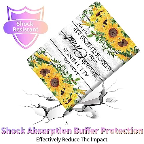 Case for iPad Pro 11 Inch 4th/3rd/2nd/1st Generation 2022/2021/2020/2018, Fit Also iPad Air 4/5 th 10.9 inch Adjustable Stand Auto Sleep/Wake, Philippians 4:13 Quotes Bible Scripture Sunflowers