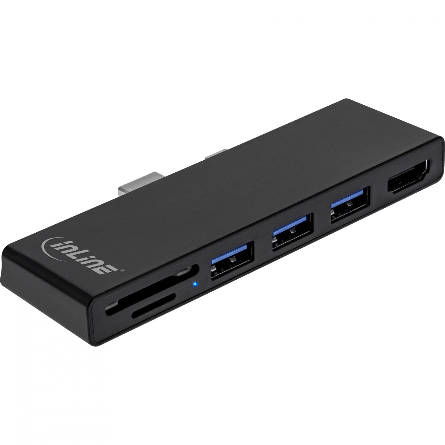 InLine 35393 MultiHub Surface Pro 4/5/6 3-Port USB 3.2 Type-A Female HDMI 4K Card Reader Black