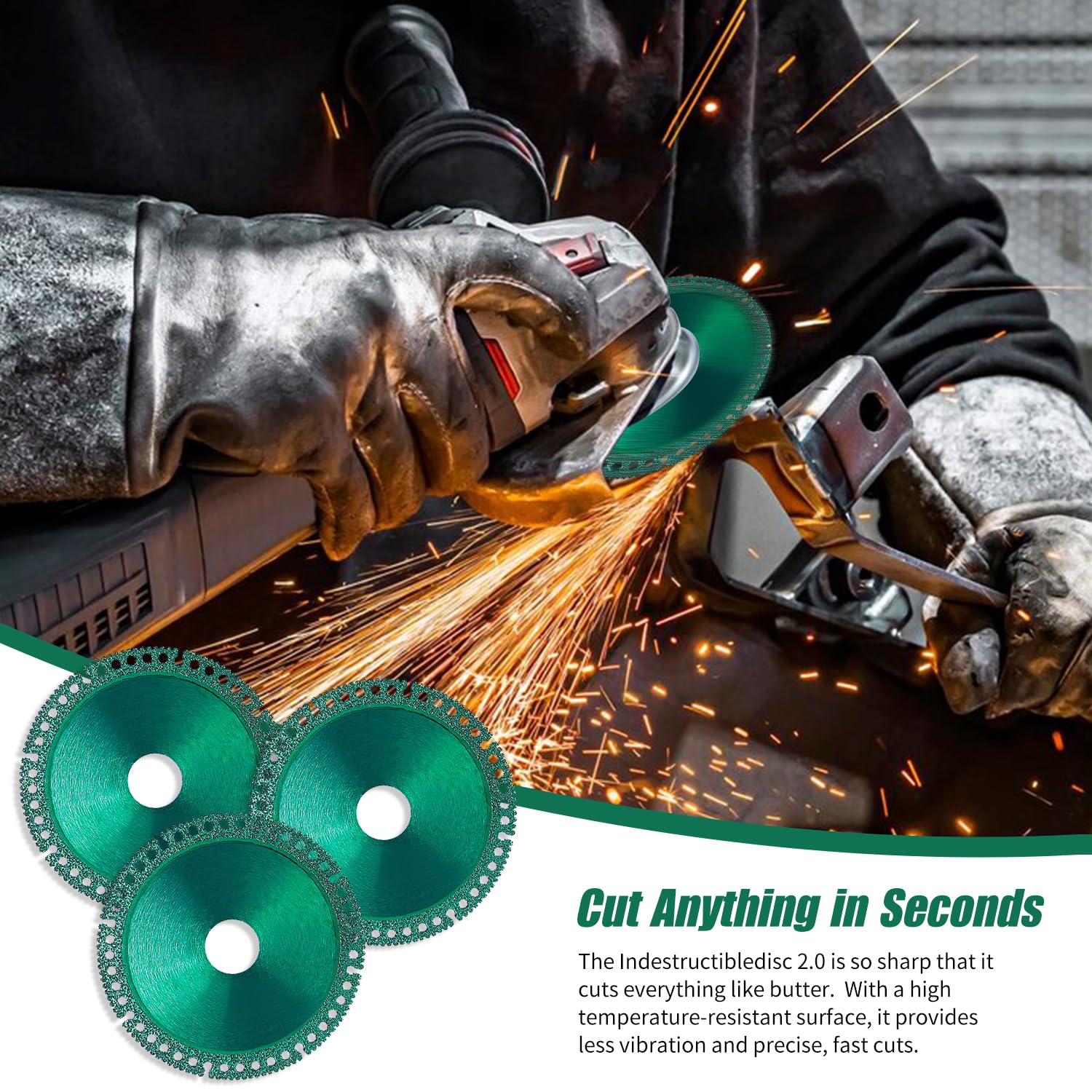 Indestructible Disc 2.0 - Cut Everything in Seconds, 2024 Upgrade Indestructible Disc for Angle Grinder 7/8 inch, 4 inch Circular Saw Blades for Ceramic Tile Glass Metal Wood Cutting (3 Pack)