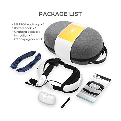 ALSODI M2 Pro Battery Head Strap Compatible with Oculus Quest 2 Elite Halo Strap with 5200mAh Battery Pack Meta Quest2 VR Accessories (Color : Set 2)