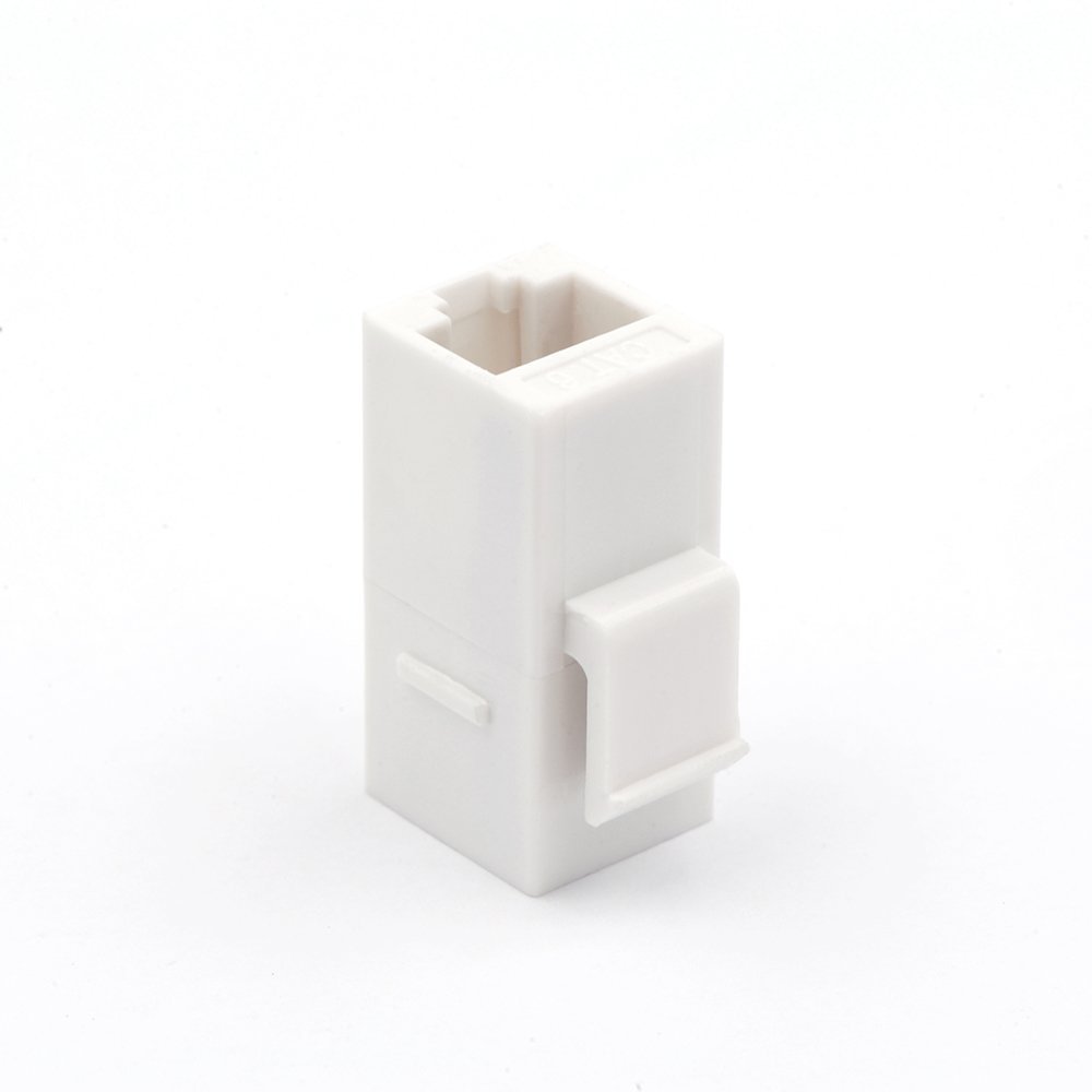 TENINYU 10-Pack CAT6 RJ45 Keystone Jack Female Coupler Insert Snap-in Connector Socket Adapter Port for Wall Plate Outlet Panel - White