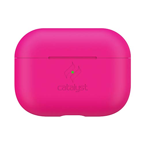 Slim Case for AirPods Pro by Catalyst - Skin for Apple AirPods Pro Charging Case, Interchangeable Colors, Protective Cover Soft Skin, Compatible Wireless Charging - Neon Pink