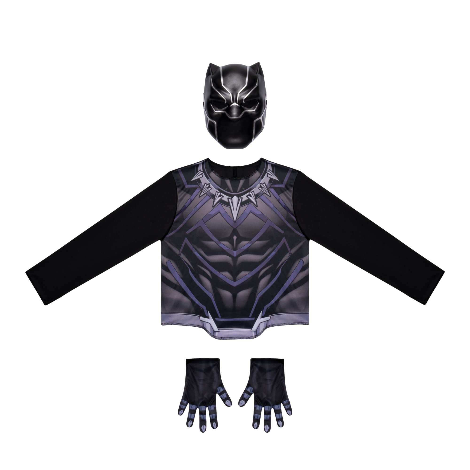Marvel Avengers Child Halloween Costume Dress-Up Box - Three Sets of Medium-Size Tops, Gloves, Plastic Masks