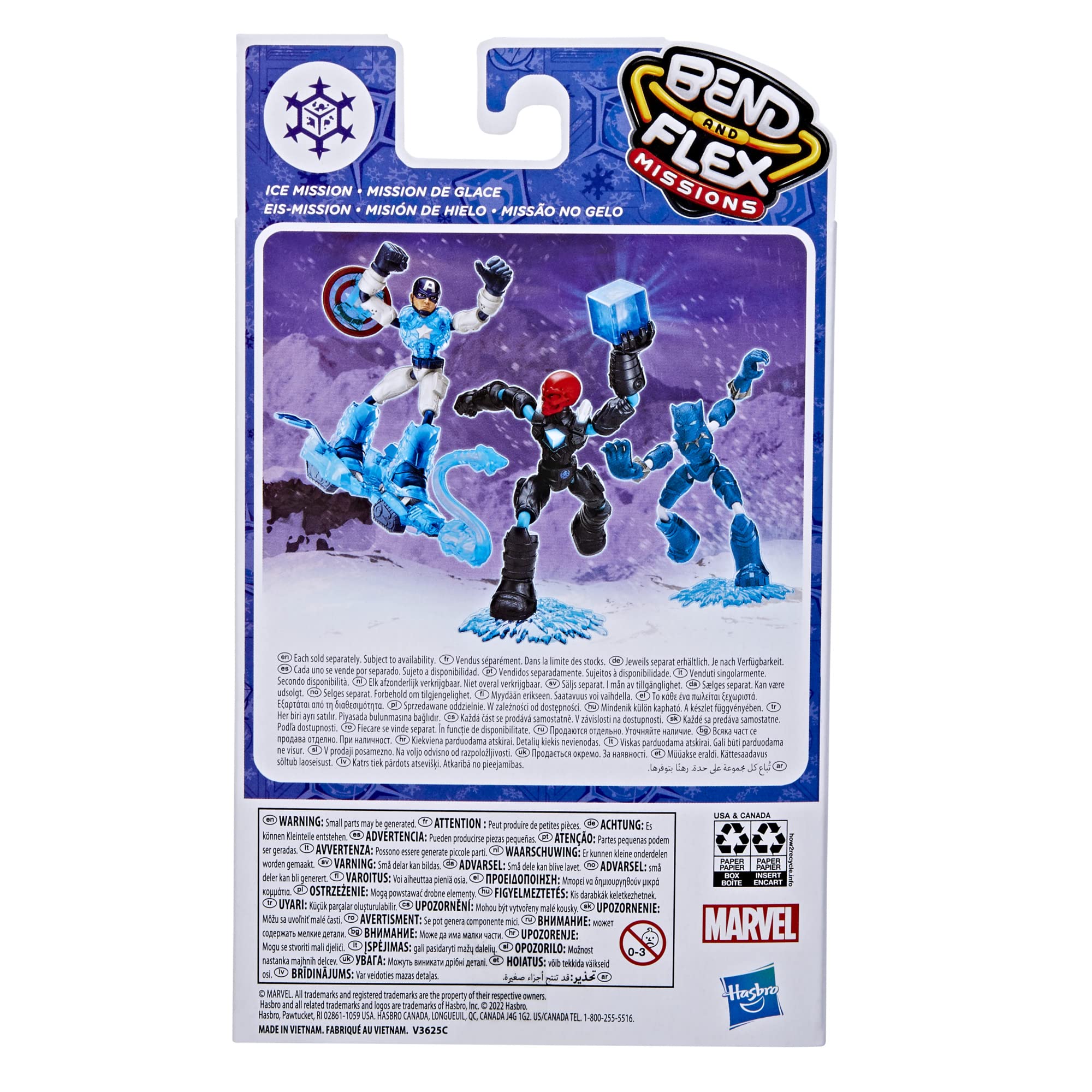 Avengers Marvel Bend and Flex Missions Red Skull Ice Mission Action Figure, 6-Inch-Scale Bendable Toy, Toys for Kids Ages 4 and Up