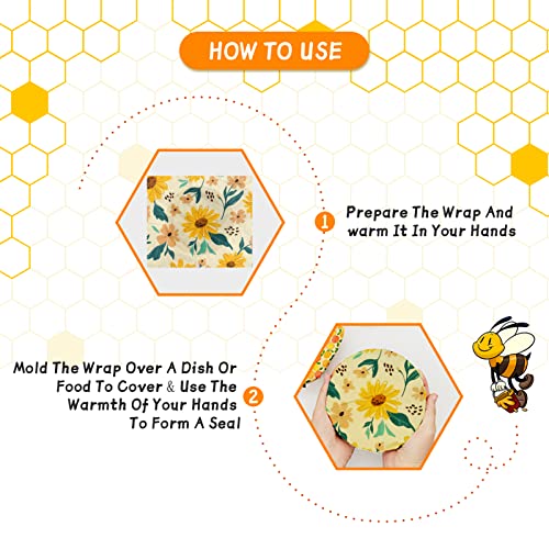 Beeswax Wrap, 9 Pack Eco-Friendly Beeswax Wraps for Food Storage, Organic, Sustainable, Beeswax Food Wraps, Zero Waste Reusable Food Wrap Beeswax Paper 1L, 3M, 5S Plants Pattern Sandwich Wrappers