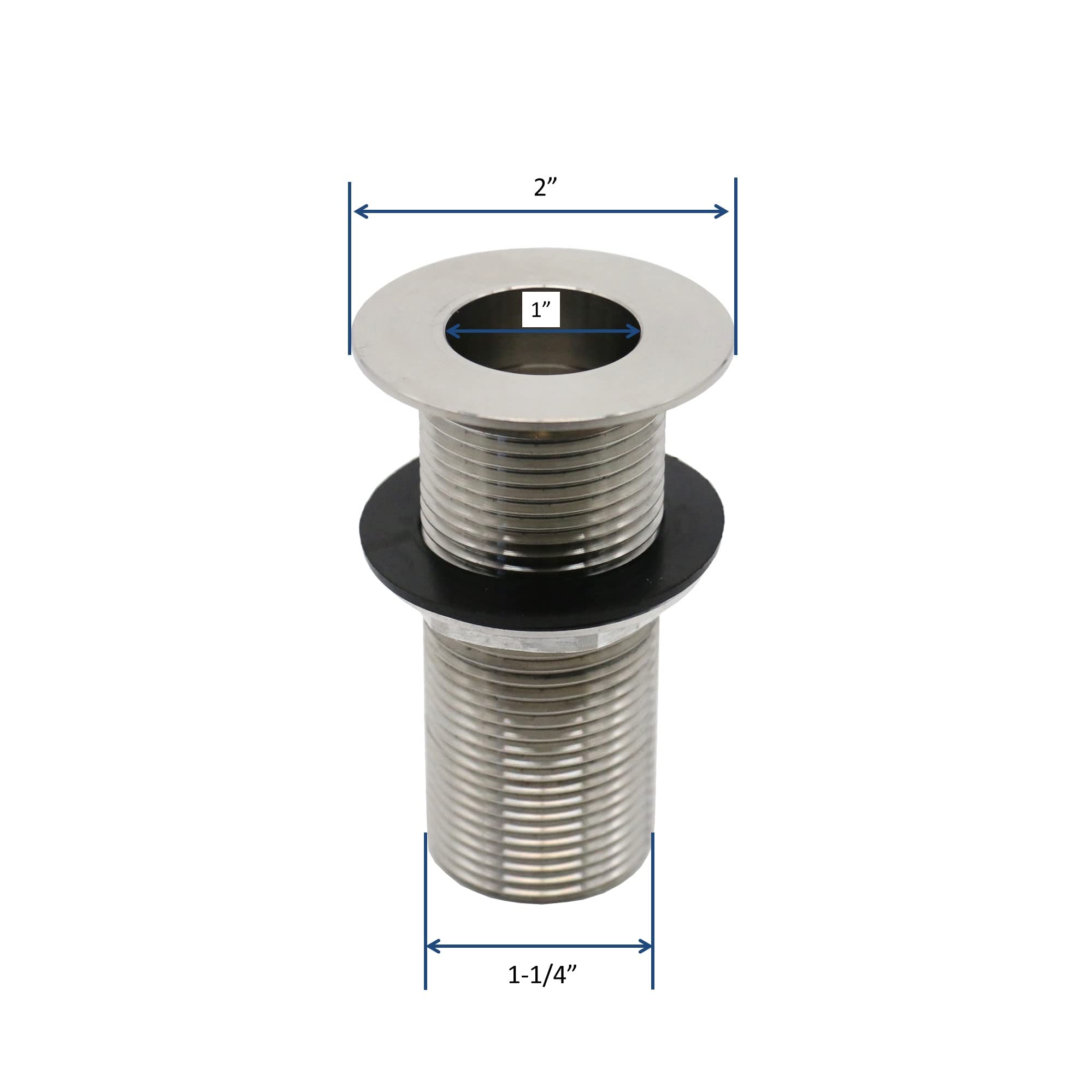 AA Faucet Stainless Steel Bar Sink Drain 1" Nominal Pipe Size (1" NPS) for 1-3/8" Sink Opening