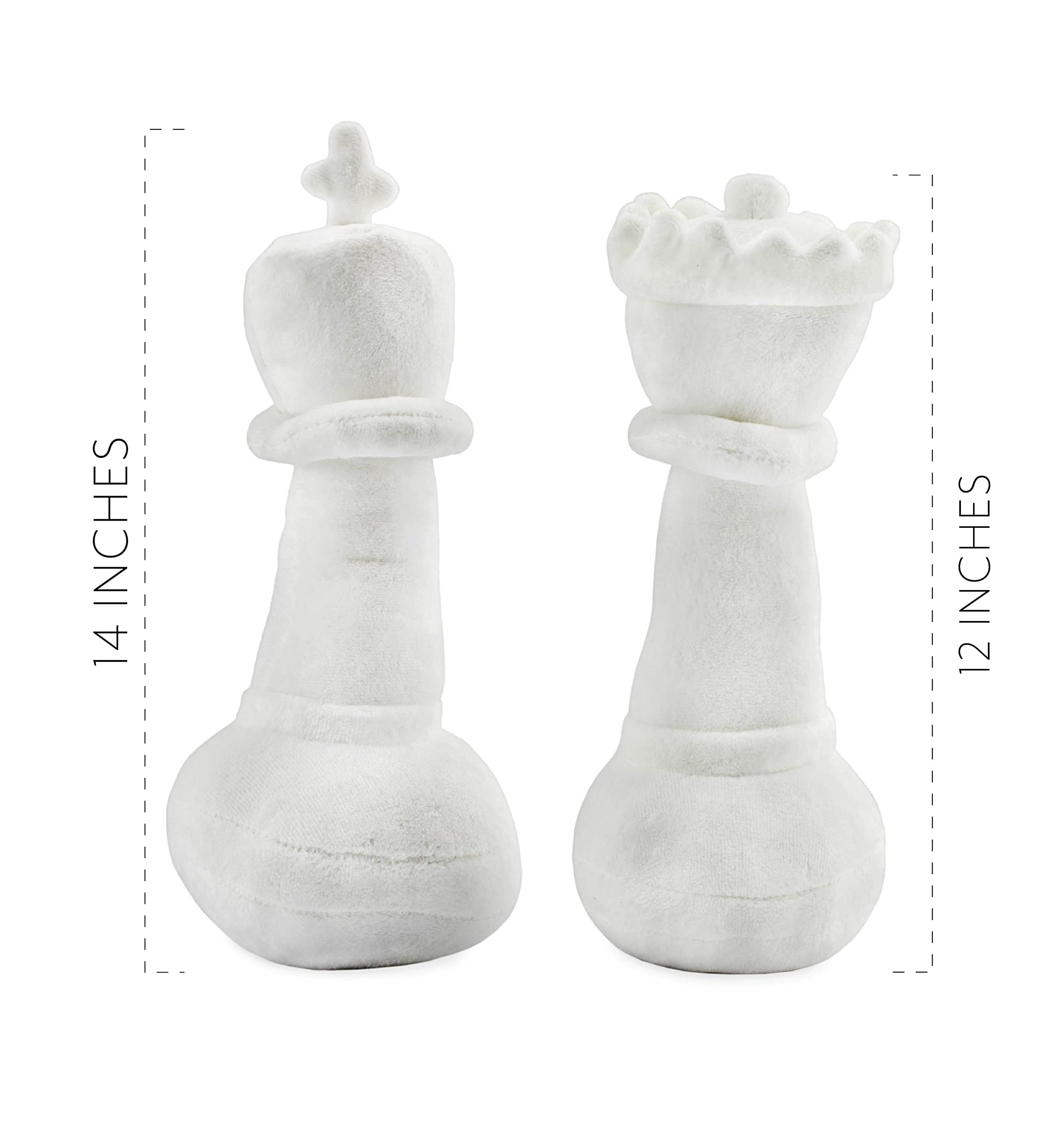 Attatoy Plush Chess Pieces (Set of 2): King and Queen Stuffed Toy Chess Game Figures