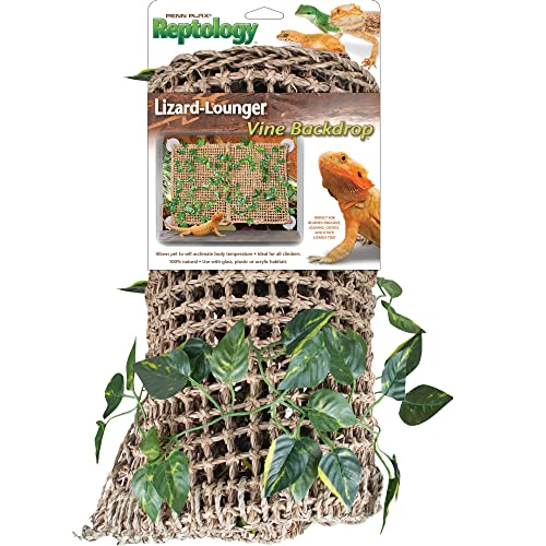 PENN-PLAX Reptology Lizard Lounger Vine Backdrop β 100% Natural Seagrass Fiber β Great for Bearded Dragons, Anoles, Geckos, and Other Reptiles