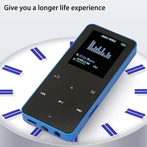 8G MP3 Player with Bluetooth, Noise Reduction Lossless Portable Mp4 Mp3 Player with Translation Dictionary, Electric Books, for Kids (Blue)