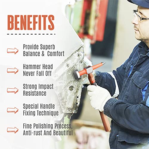 Harden Hammer | Auto Body Repair Hammer (12.5β x 5.7β x 1.54β crowned face hammer)
