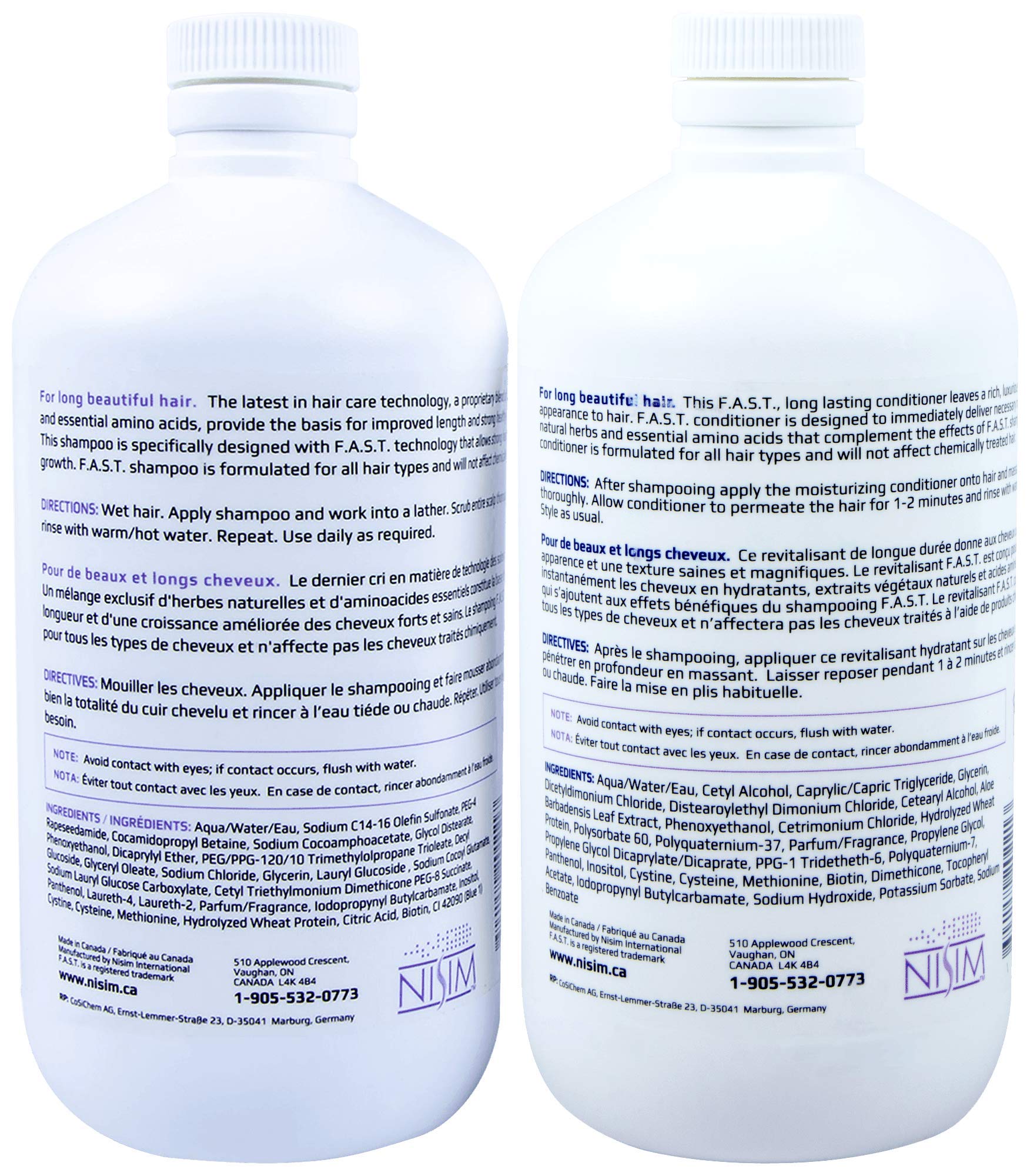 NISIM F.A.S.T Shampoo and Conditioner Set, 33oz